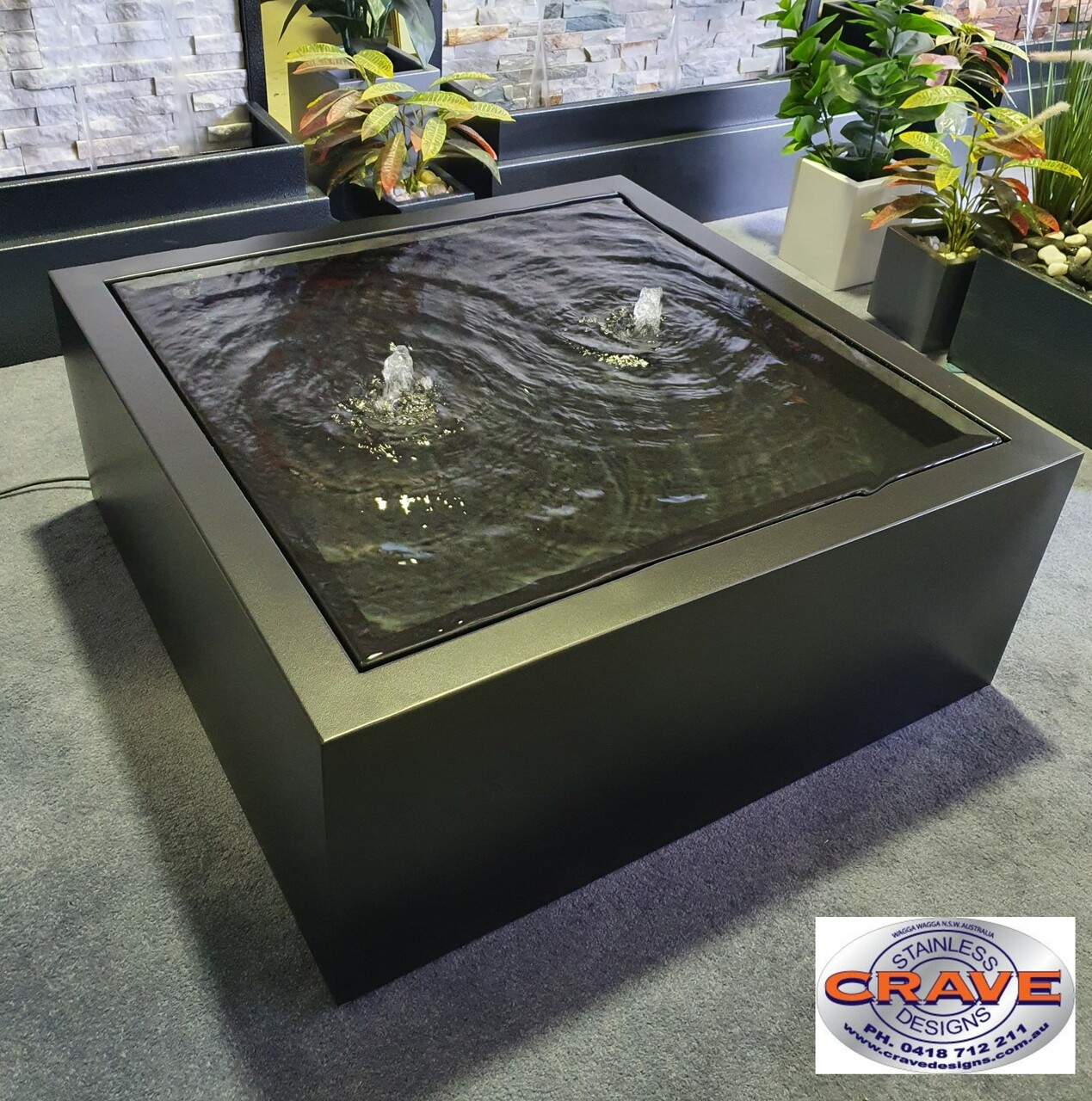 “APOLLO” powder-coated water table 1000mm (W) x 400mm (H) x 1000mm (D ...